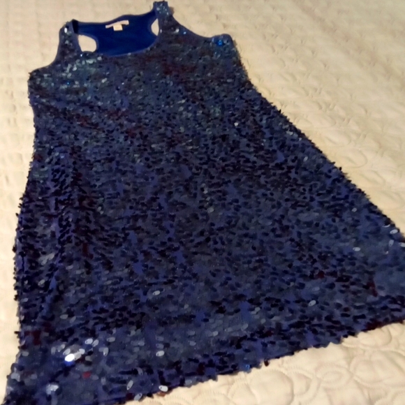 Boston Proper | Dresses | Boston Proper Sequined Navy Blue Razorback ...